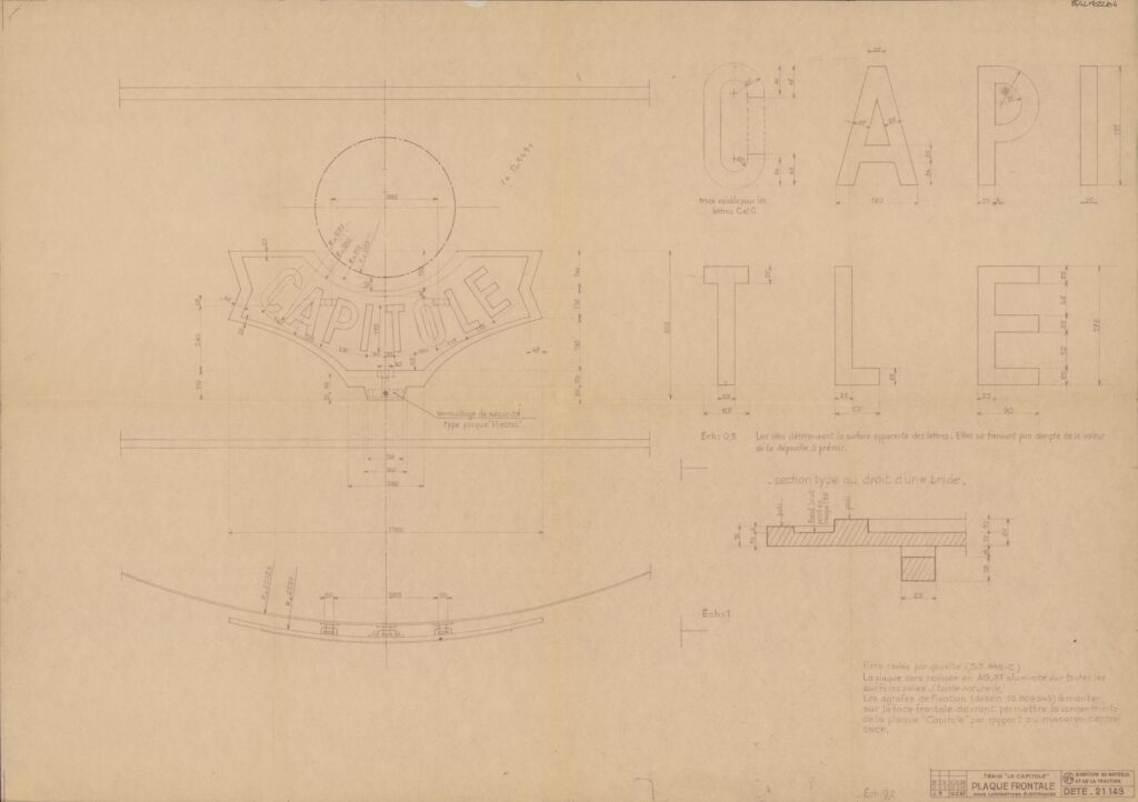 Train “Le Capitole” : plaque frontale | Archives SNCF